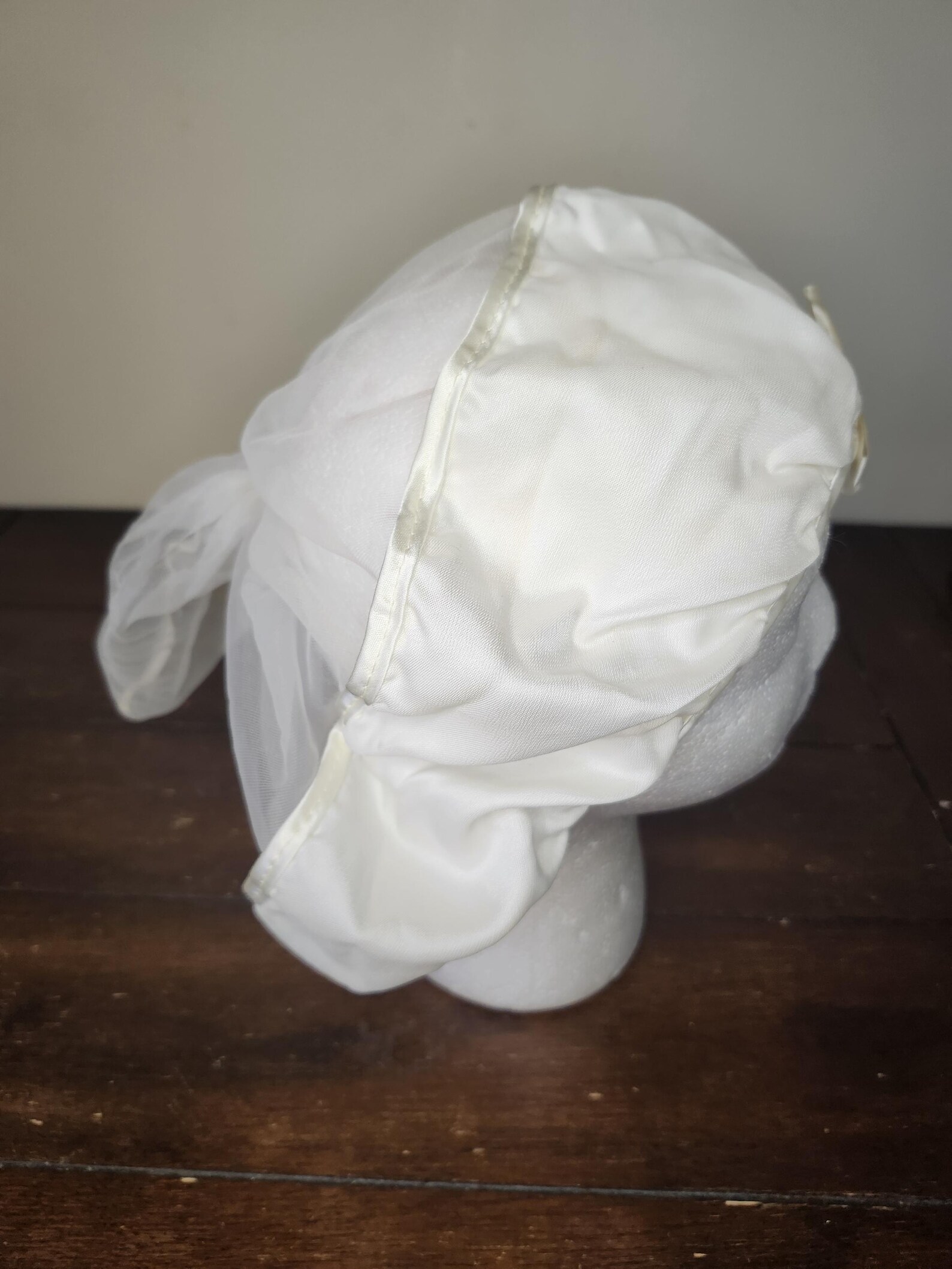 Vintage Antique Cream Mesh and Satin Night Cap Sleeping Bonnet - Etsy