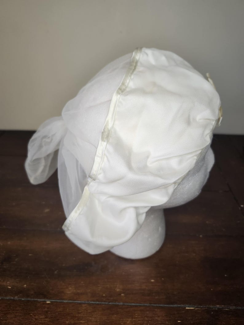 Vintage Antique Cream Mesh and Satin Night Cap Sleeping Bonnet - Etsy