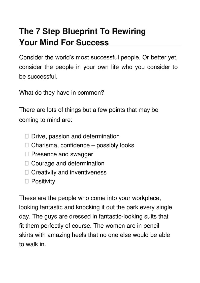 The 7 Step Blueprint to Rewiring Your Mind for Success - Etsy The 7 Step Blueprint to Rewiring Your Mind for Success - Etsy