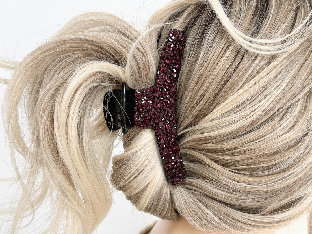 Red Rhinestone Embellished Hair Claw,acetate Hair Claw,trendy Claw Clip ...