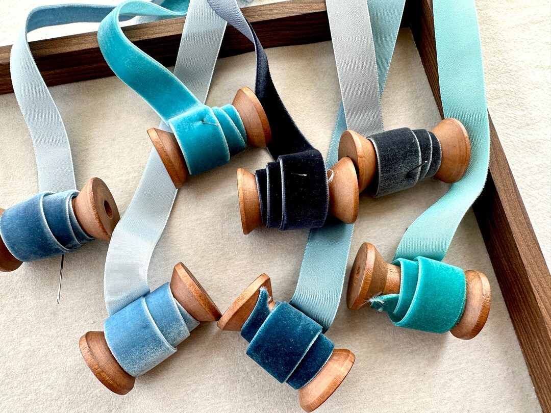 Blue Velvet Ribbon,single Sided Velvet,3/4 Inch Wide Velvet Ribbon,diy ...