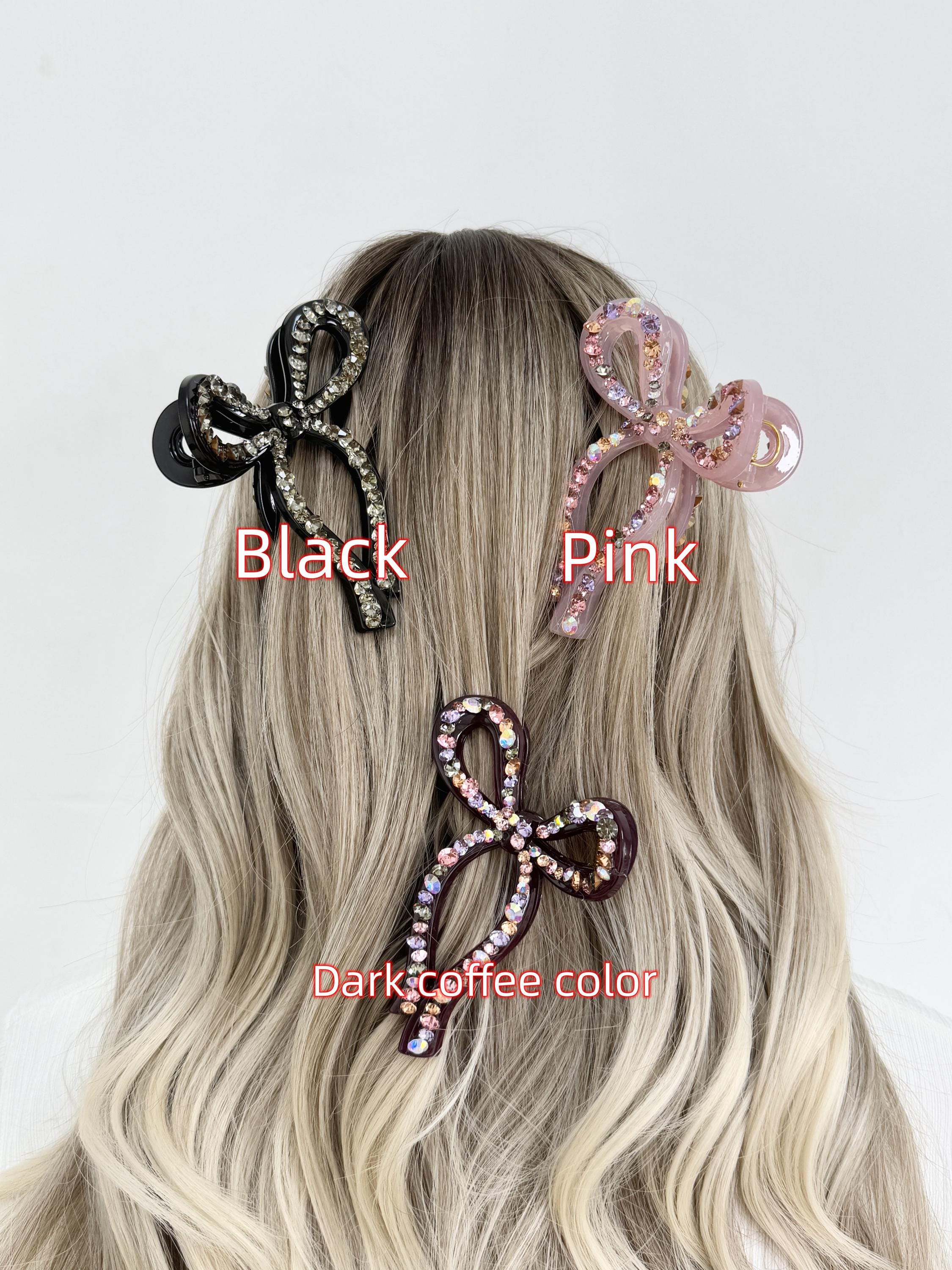 Pink Bow Hair Claw,simple Shape Claw,women's Hair Clip,hair Accessories ...
