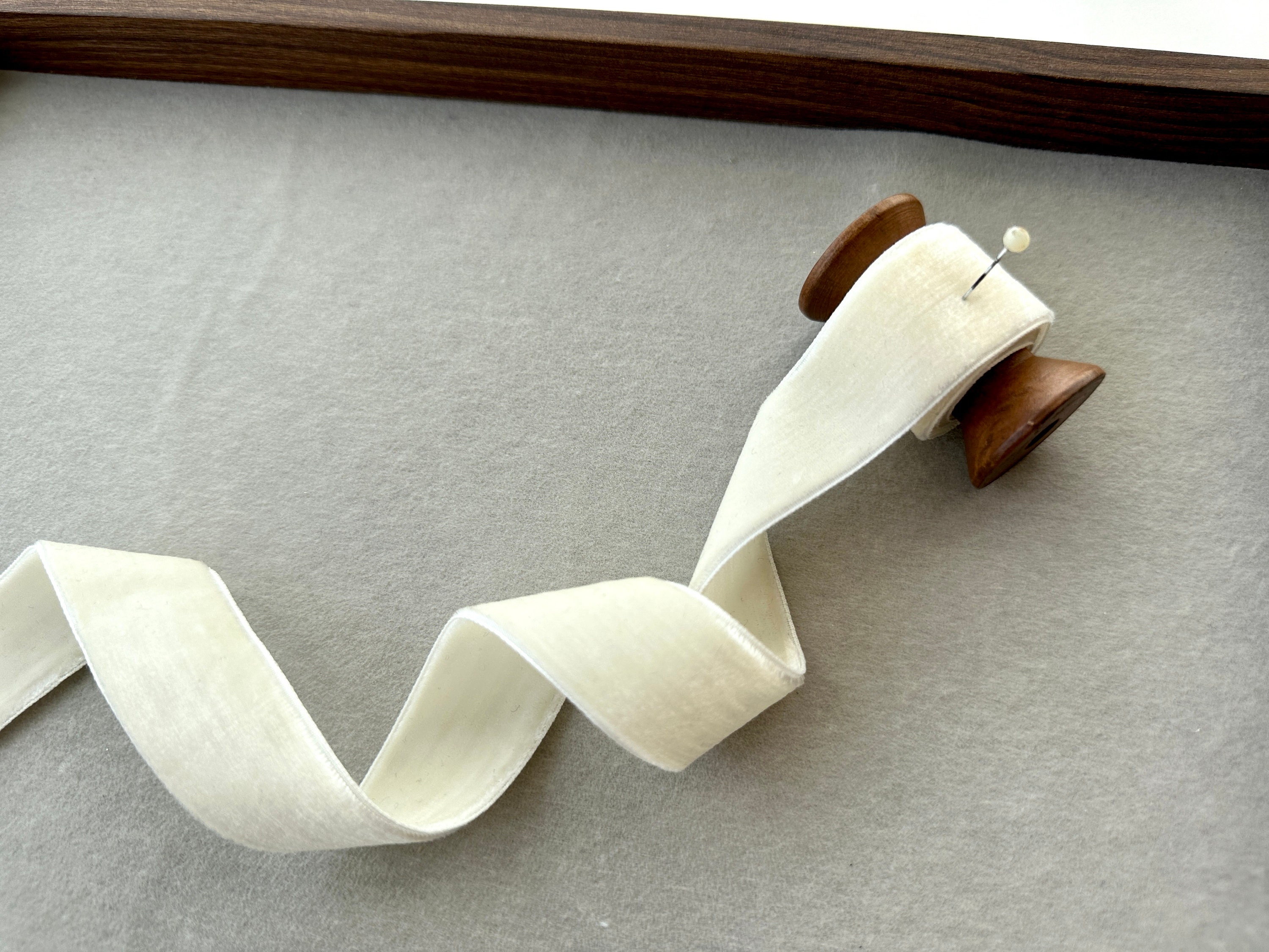 1" Wide Double Faced Velvet,grey Velvet Ribbon,diy Wedding Ribbon,gift ...