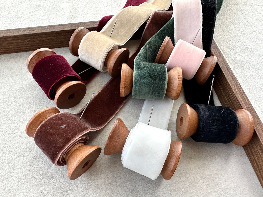 1" Wide Double Faced Velvet,grey Velvet Ribbon,diy Wedding Ribbon,gift ...