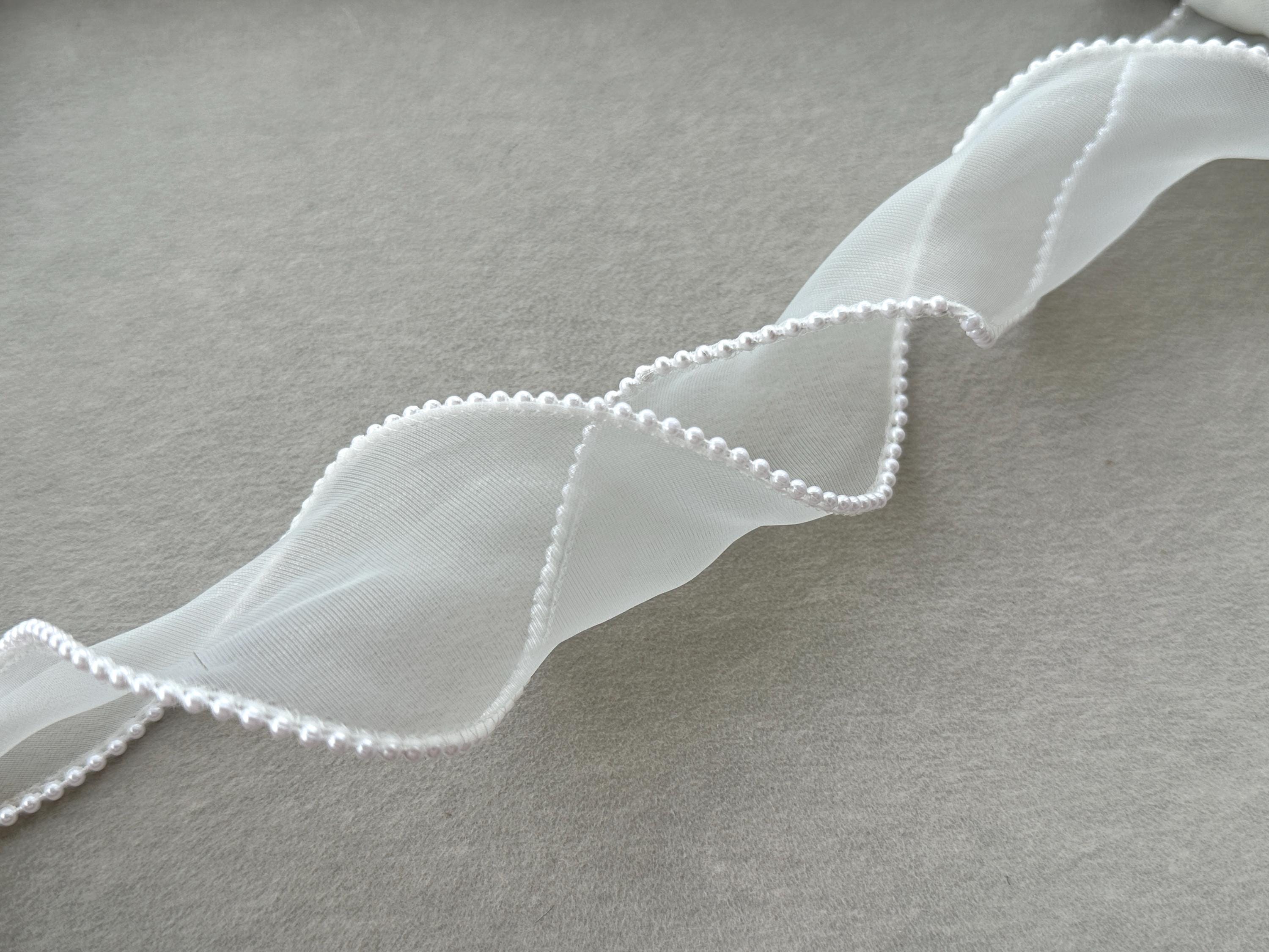2 Inch Pearl Edge Ribbon,high Quality Organza Ribbon,diy Clothing ...