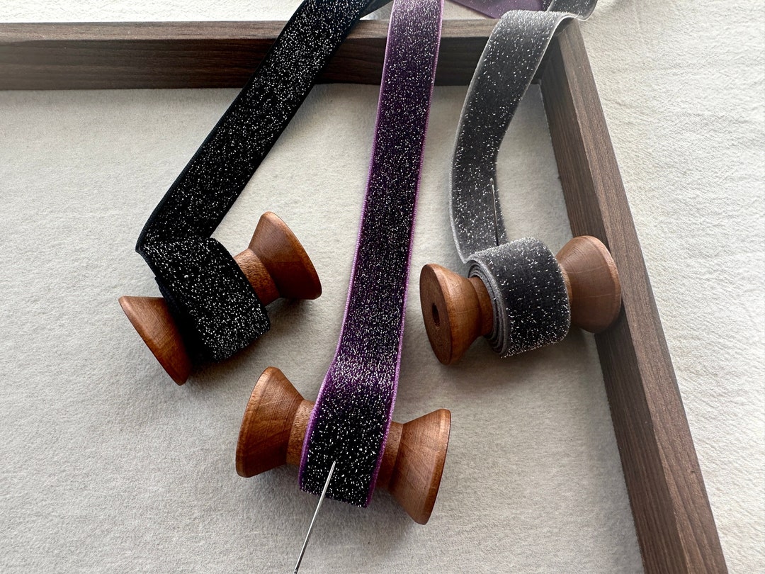Premium Single-sided Glitter Velvet Fabric Ribbon, High Quality Ribbon ...