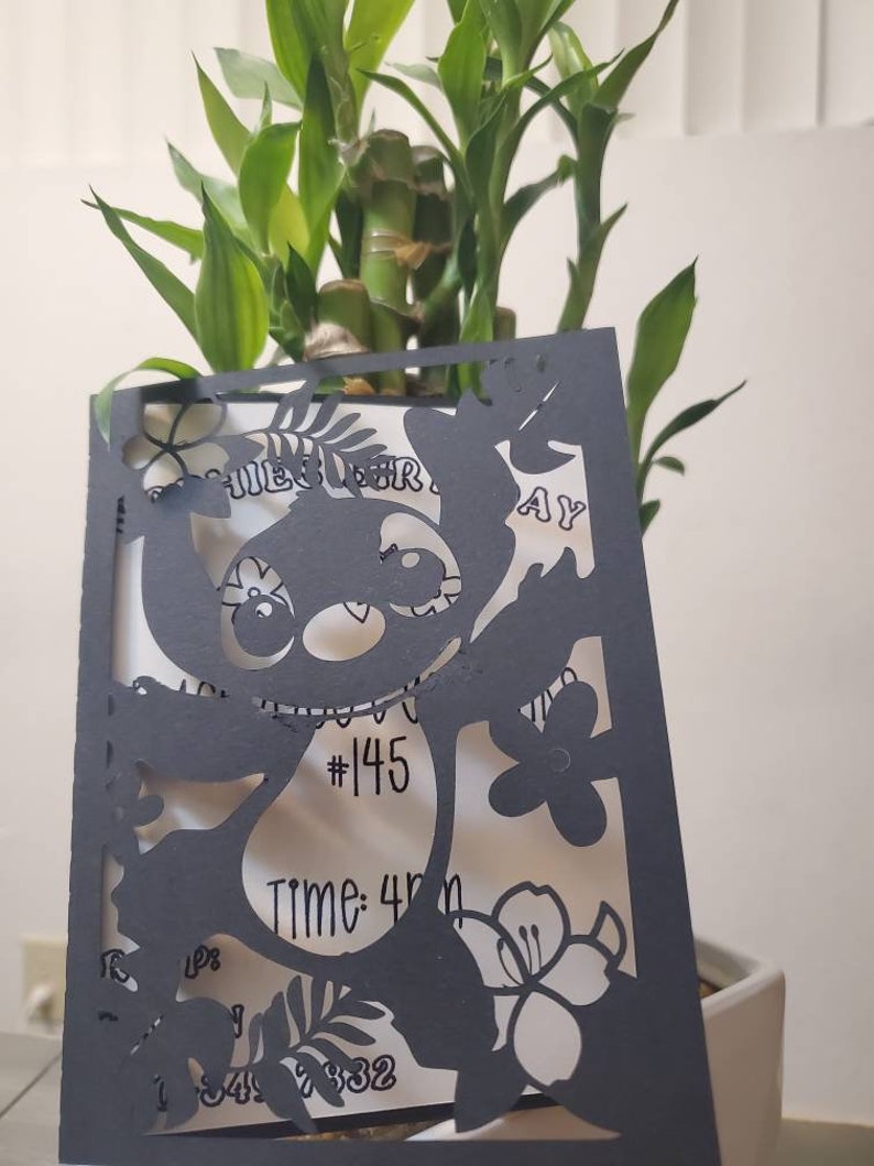 Stitch Invitation Laser Cut Svg File - Etsy Australia