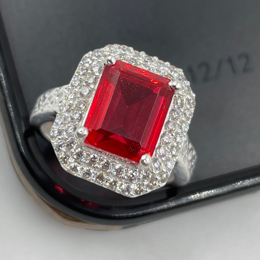 Infinity Lab Red Ruby Engagement Ring Christmas Ring Unique Promise ...