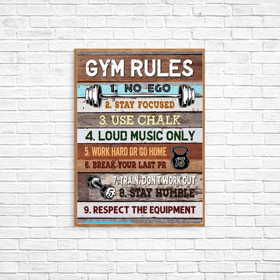 Gym Rules Poster Gym Poster - Etsy