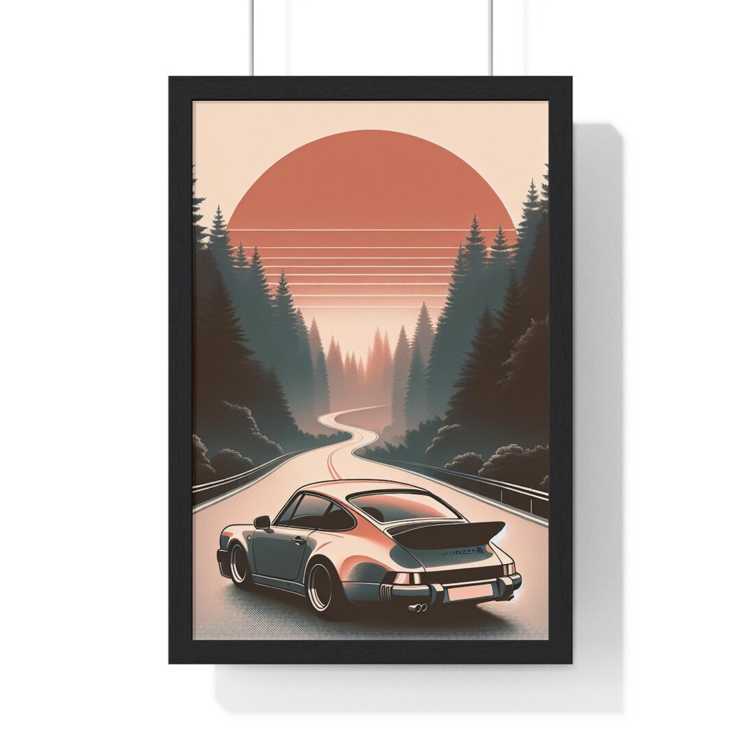 Car Lovers Vertical Poster, Porsche Wall Art, Long Road Home Decor ...