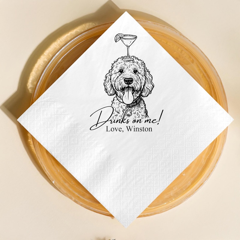 Cocktail Napkins Wedding Hand Drawn - Etsy