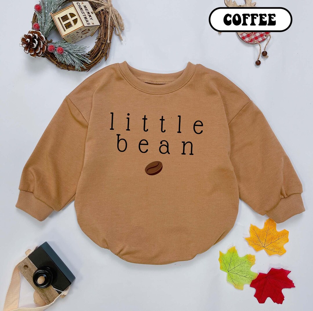 Little Bean Baby Romper Sweatshirt: Coffee Bodysuit, Newborn Clothes - Etsy