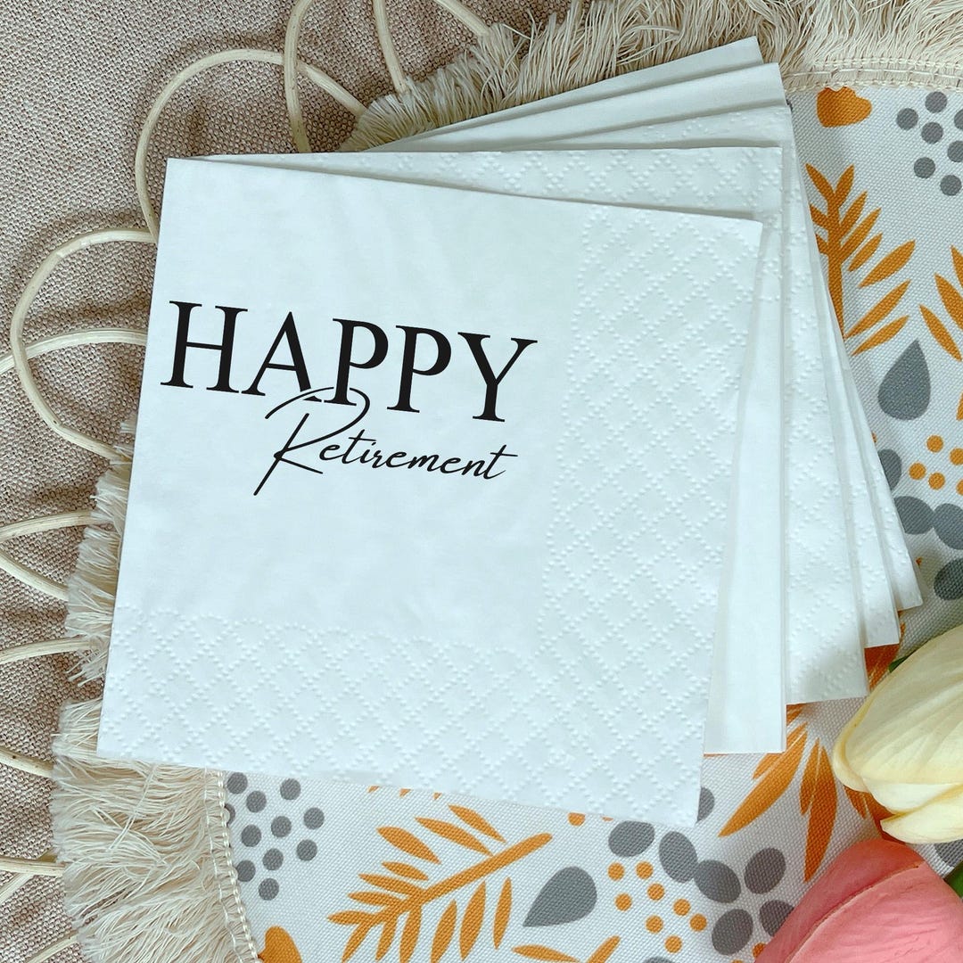 Happy Retirement Cocktail Napkins: Out of Office Party Beverage Napkins ...