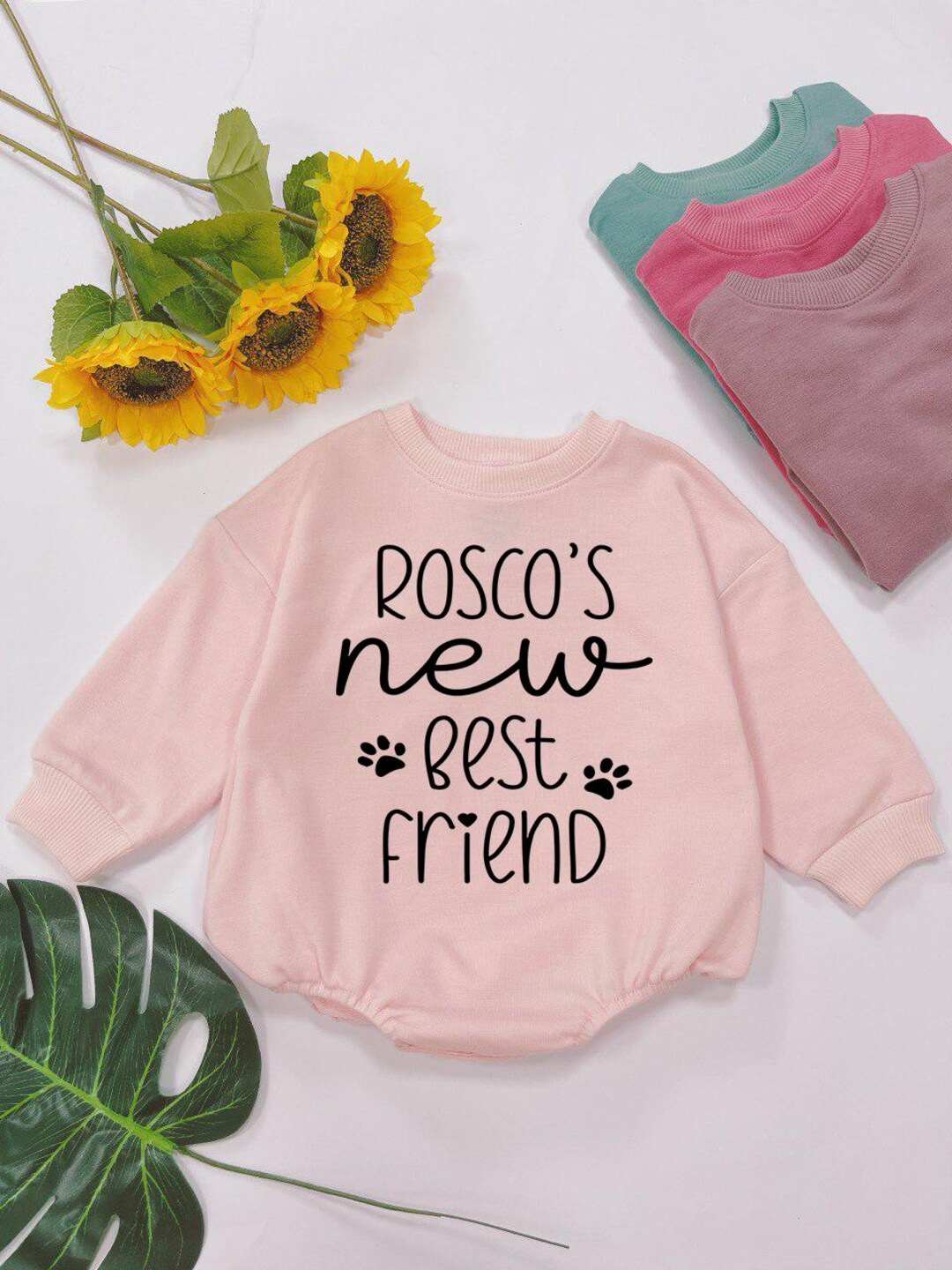 Personalized Dogs New Best Friend Baby Romper, New Best Friends ...