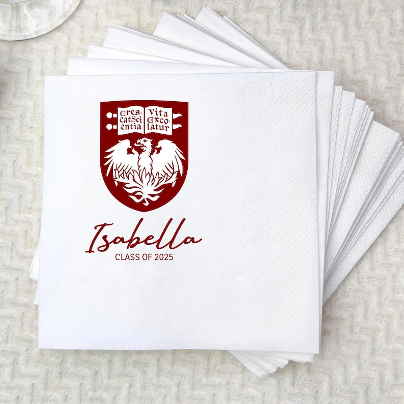 Custom College Logo Napkins, Graduation Party Napkins - Etsy