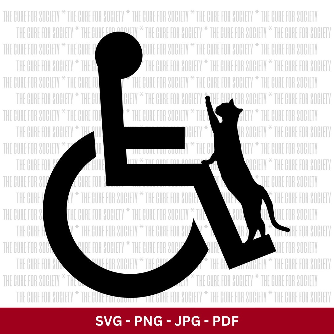 Cat Wheelchair Svg, Wheelchair Svg, Handicap Svg, Disability Sign Svg ...