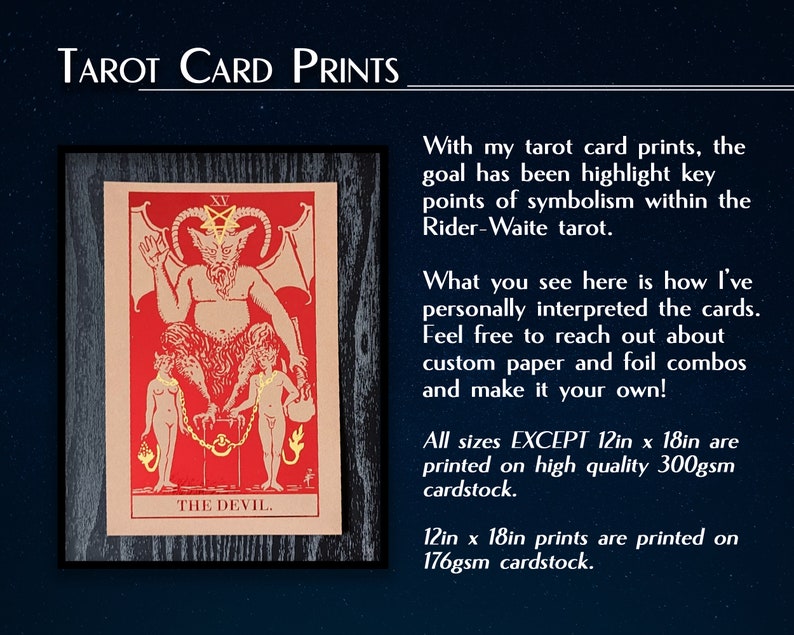 The Devil Rider Waite Tarot RWS Foil Art Print & Card - Etsy