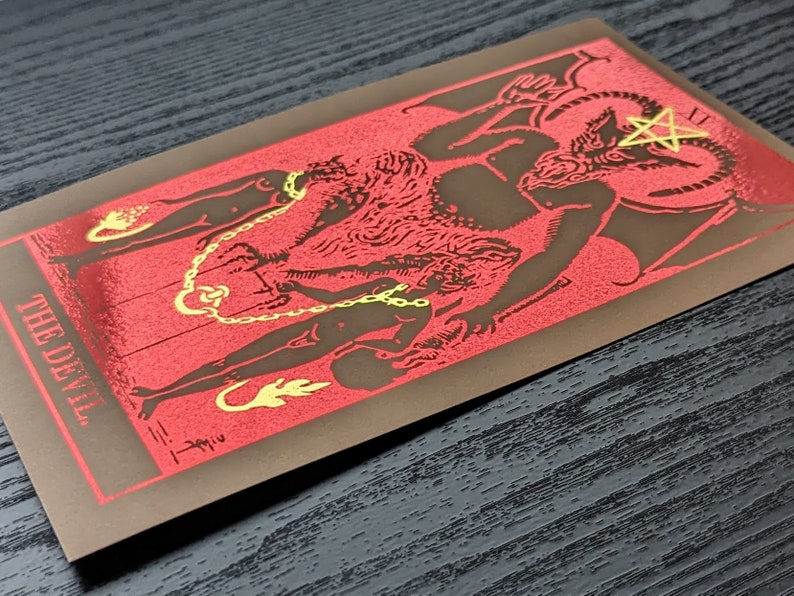 The Devil - Rider Waite Tarot RWS Foil Art Print & Card Replica - Etsy