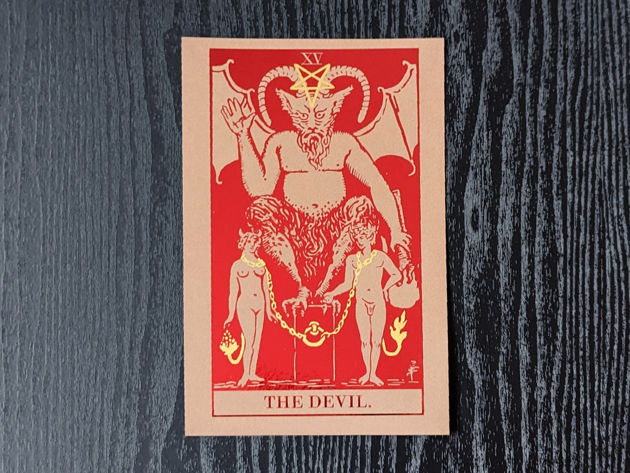 The Devil - Rider Waite Tarot RWS Foil Art Print & Card Replica - Etsy
