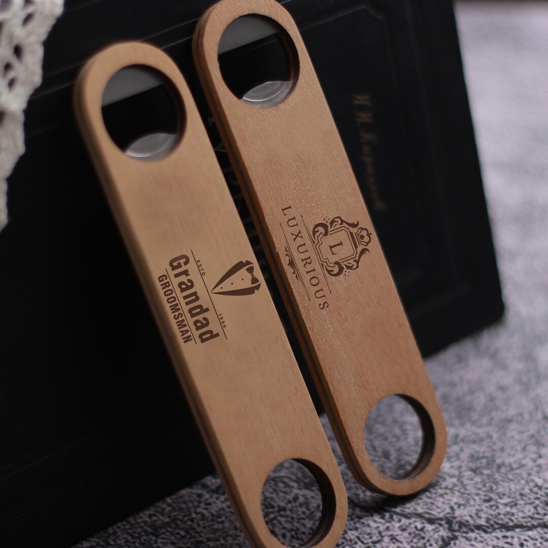 Unique Engraved Flat Bar Style Bottle Opener, Groomsmen Proposal ...