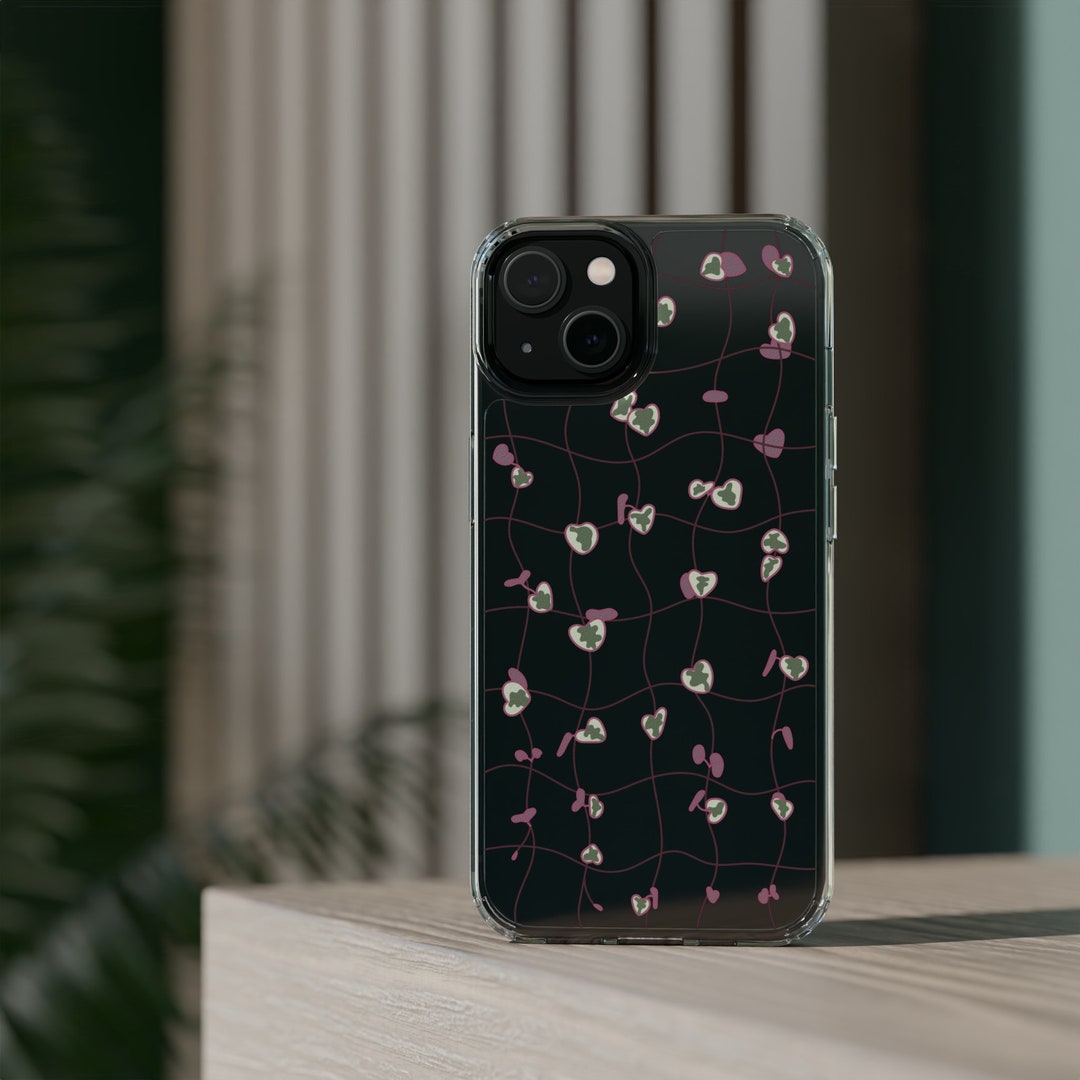 Variegated String of Hearts Wobbly Grid Lines Clear Phone Case - Etsy