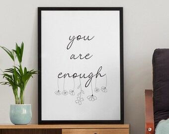 You Are Enough Poster - Etsy