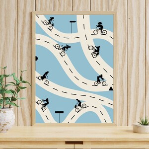 Retro Bike Wall Art PRINTABLE, Graphic Print, Women Bike Poster ...