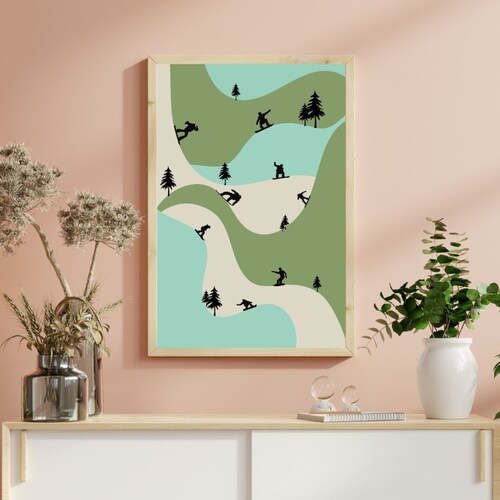 Retro Snowboard Wall Art PRINTABLE Snowboard Poster Vintage - Etsy