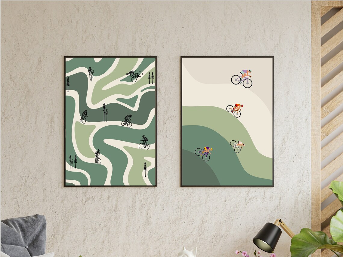 Retro Cycling Wall Art PRINTABLE, Cyclist Graphic Print, Bike Poster ...