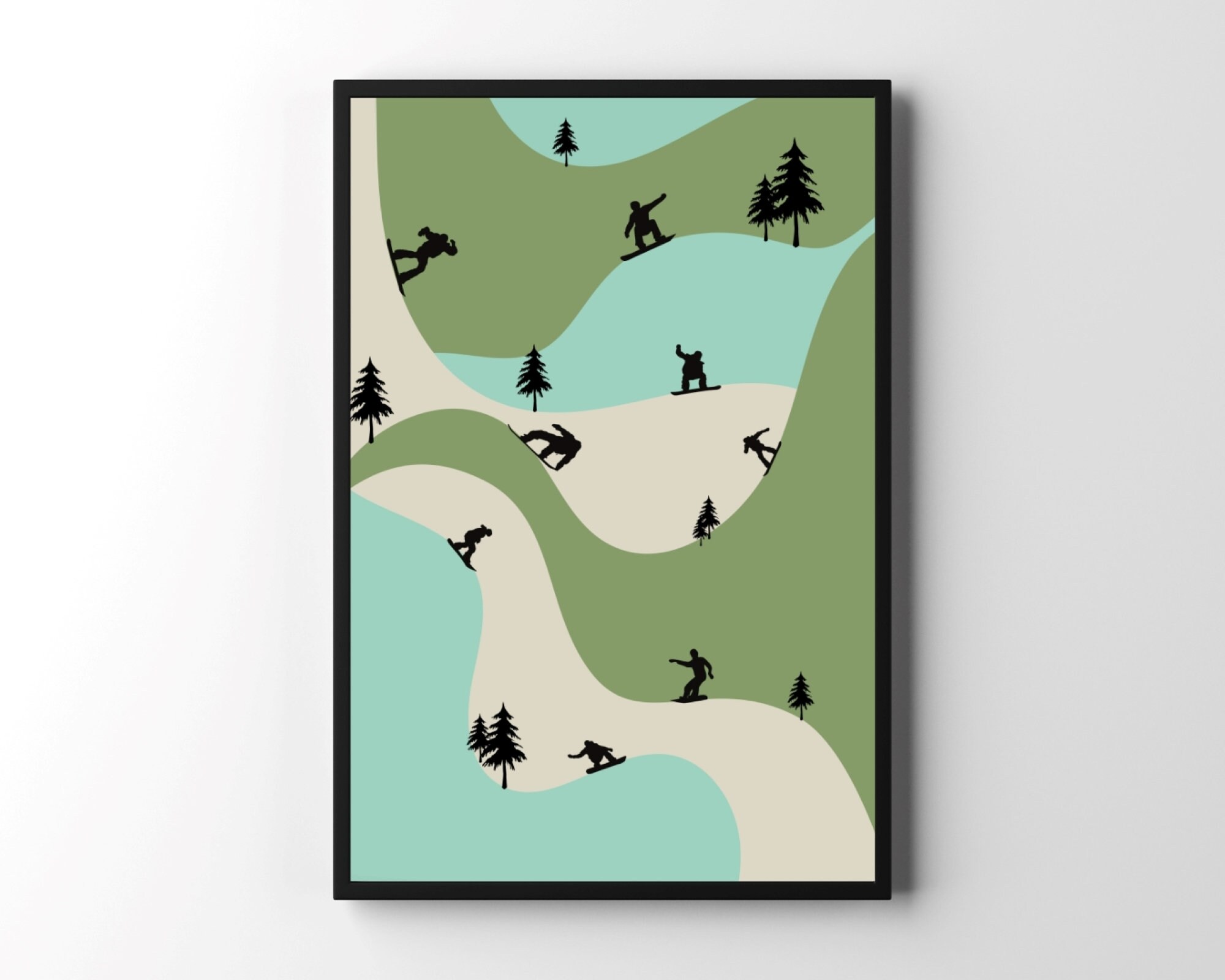 Retro Snowboard Wall Art PRINTABLE, Snowboard Poster, Vintage Snowboard ...