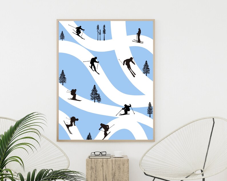 Retro Ski Wall Art PRINTABLE Wall Art Graphic Print Ski - Etsy