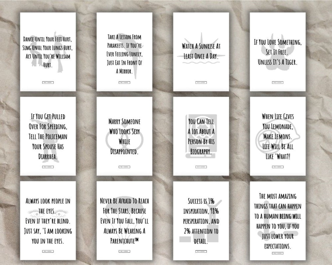 PHIL'S-OSOPHY 12 Printable Cards, Modern Family Phil Dunphy Quotes ...