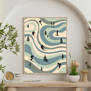 Retro Ski Wall Art PRINTABLE, Wall Art, Graphic Print, Ski Poster ...