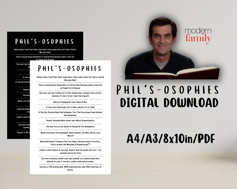 PHIL'S-OSOPHY Printable, Modern Family Phil Dunphy Quotes Print, Phil ...