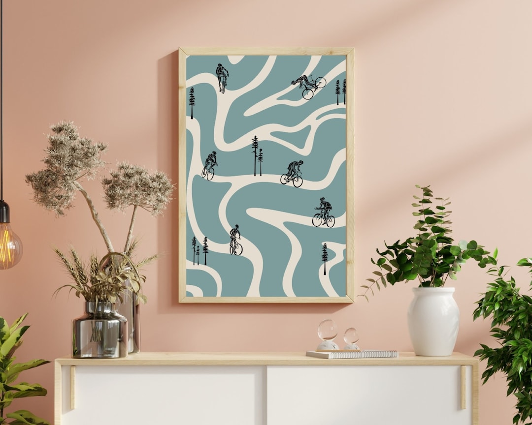 Retro Cycling Wall Art PRINTABLE, Cyclist Graphic Print, Bike Poster ...