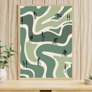 Retro Cycling Wall Art PRINTABLE, Cyclist Graphic Print, Bike Poster ...