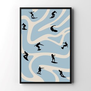 Retro Surf Wall Art PRINTABLE, Wall Art, Graphic Print, Surf Poster ...