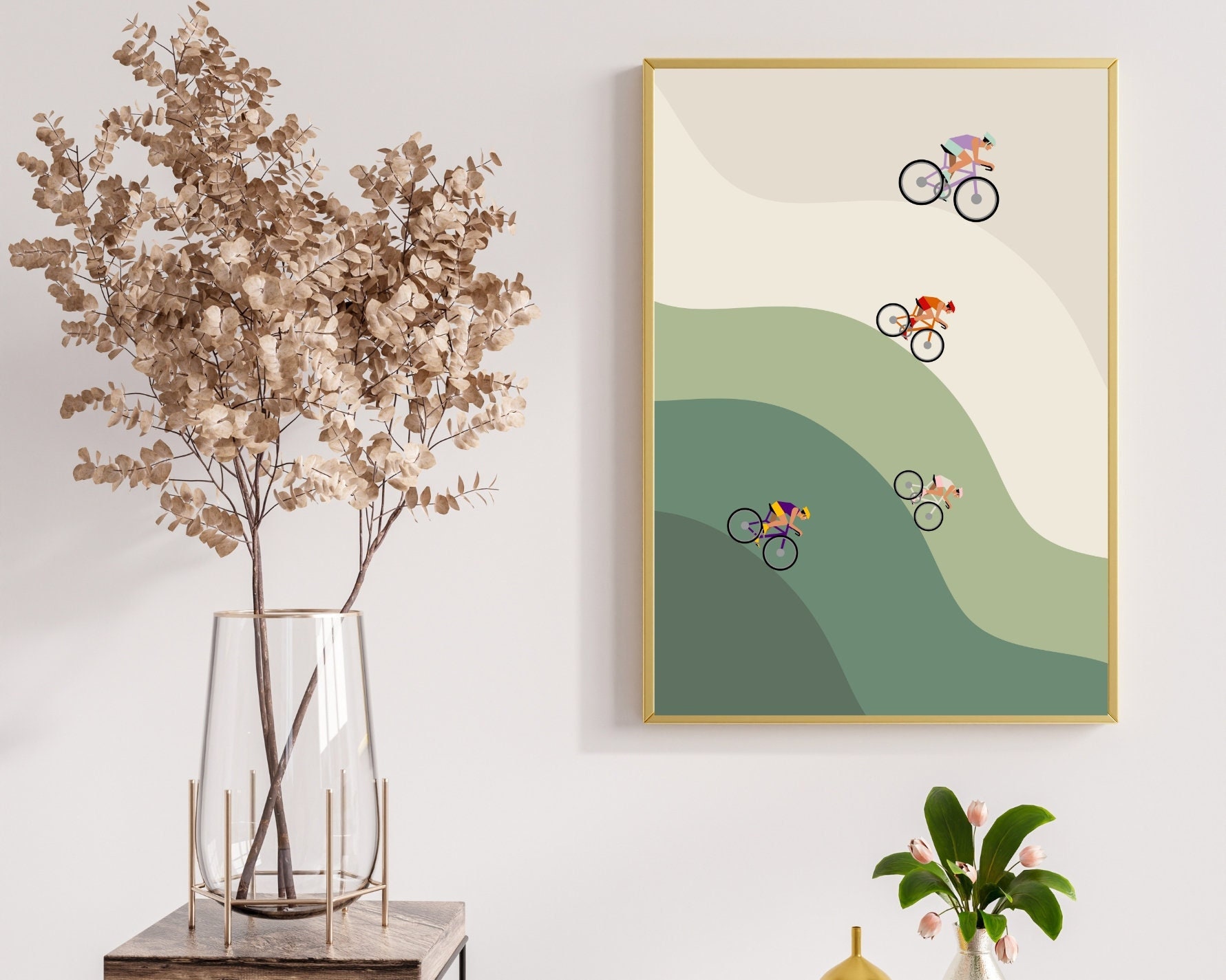 Retro Bike Wall Art PRINTABLE, Cycling Wall Art, Graphic Print, Bike ...