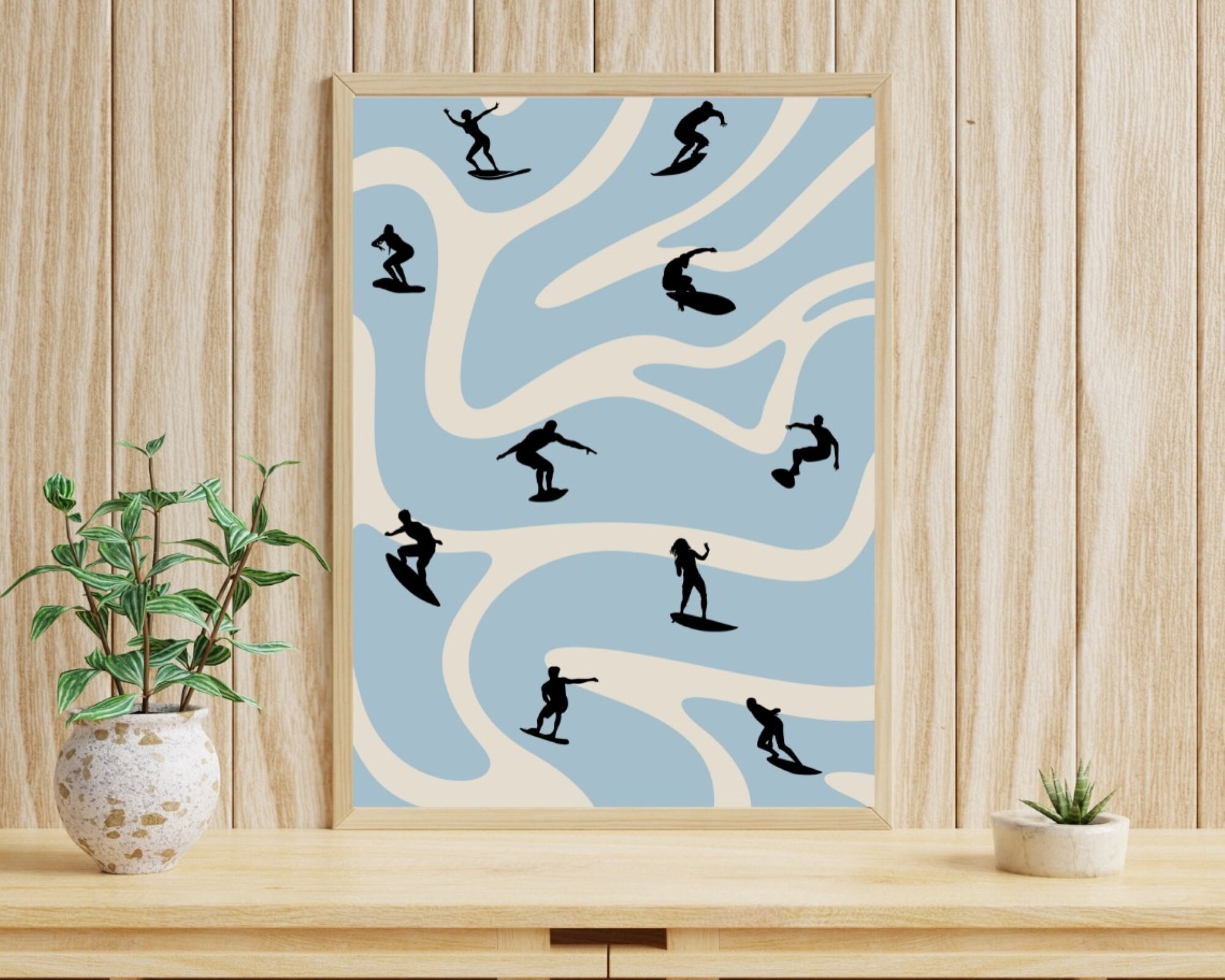 Retro Surf Wall Art PRINTABLE, Wall Art, Graphic Print, Surf Poster ...