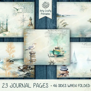 Sea Nautical Ocean 33 Page Junk Journal Printable Kit, Coast, Beach ...
