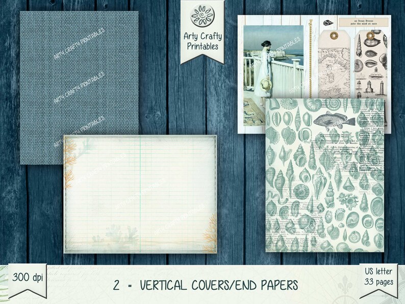 Sea Nautical Ocean 33 Page Junk Journal Printable Kit, Coast, Beach ...