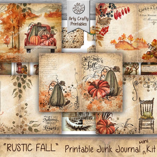 Fall Mood Junk Journal Kit Printable Pages Digital Download - Etsy