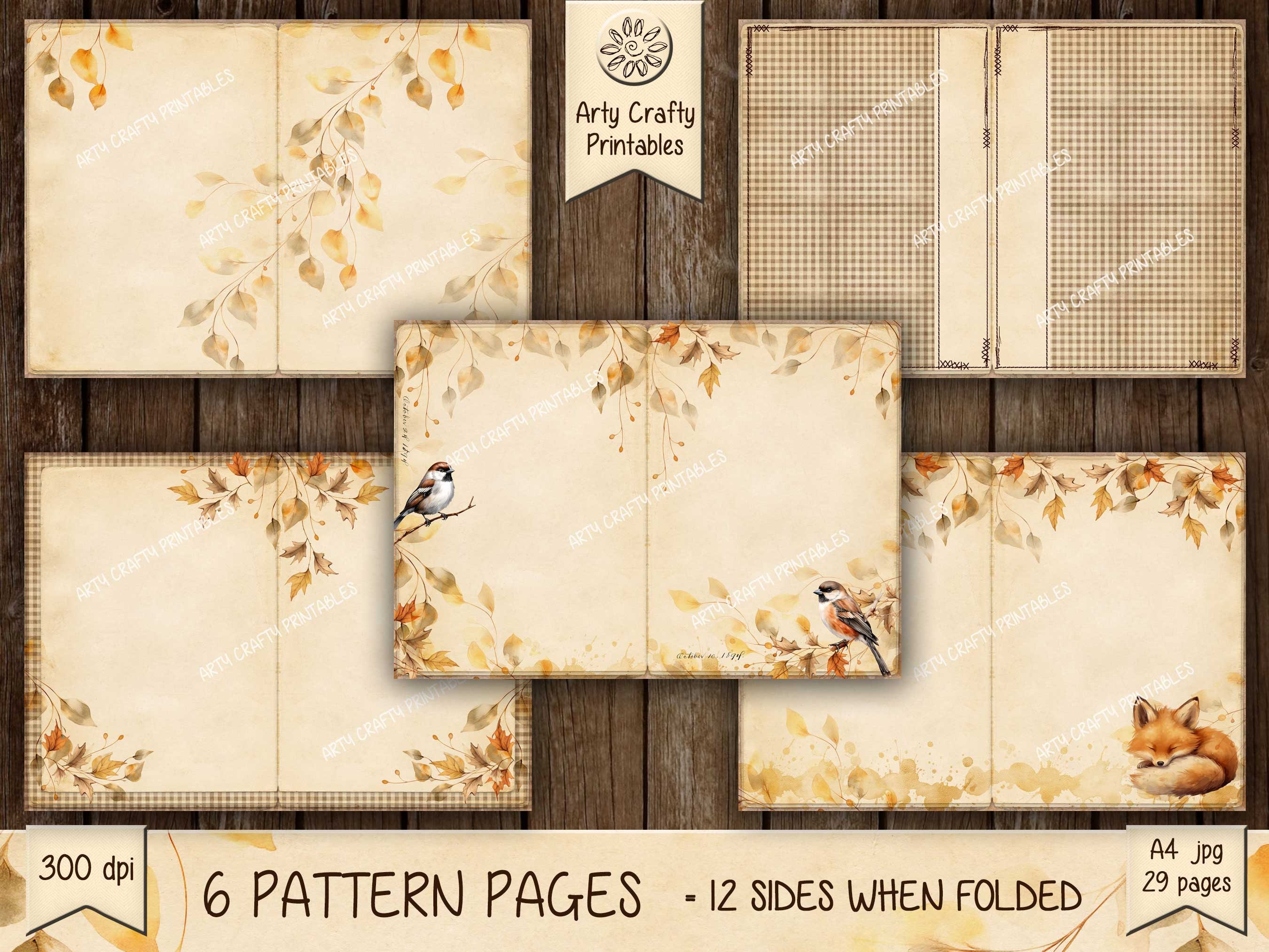 Autumn Tints 29 Page Junk Journal Printable Mini Kit, Fall, Harvest ...