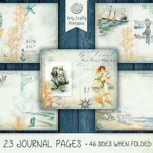 Sea Nautical Ocean 33 Page Junk Journal Printable Kit, Coast, Beach ...