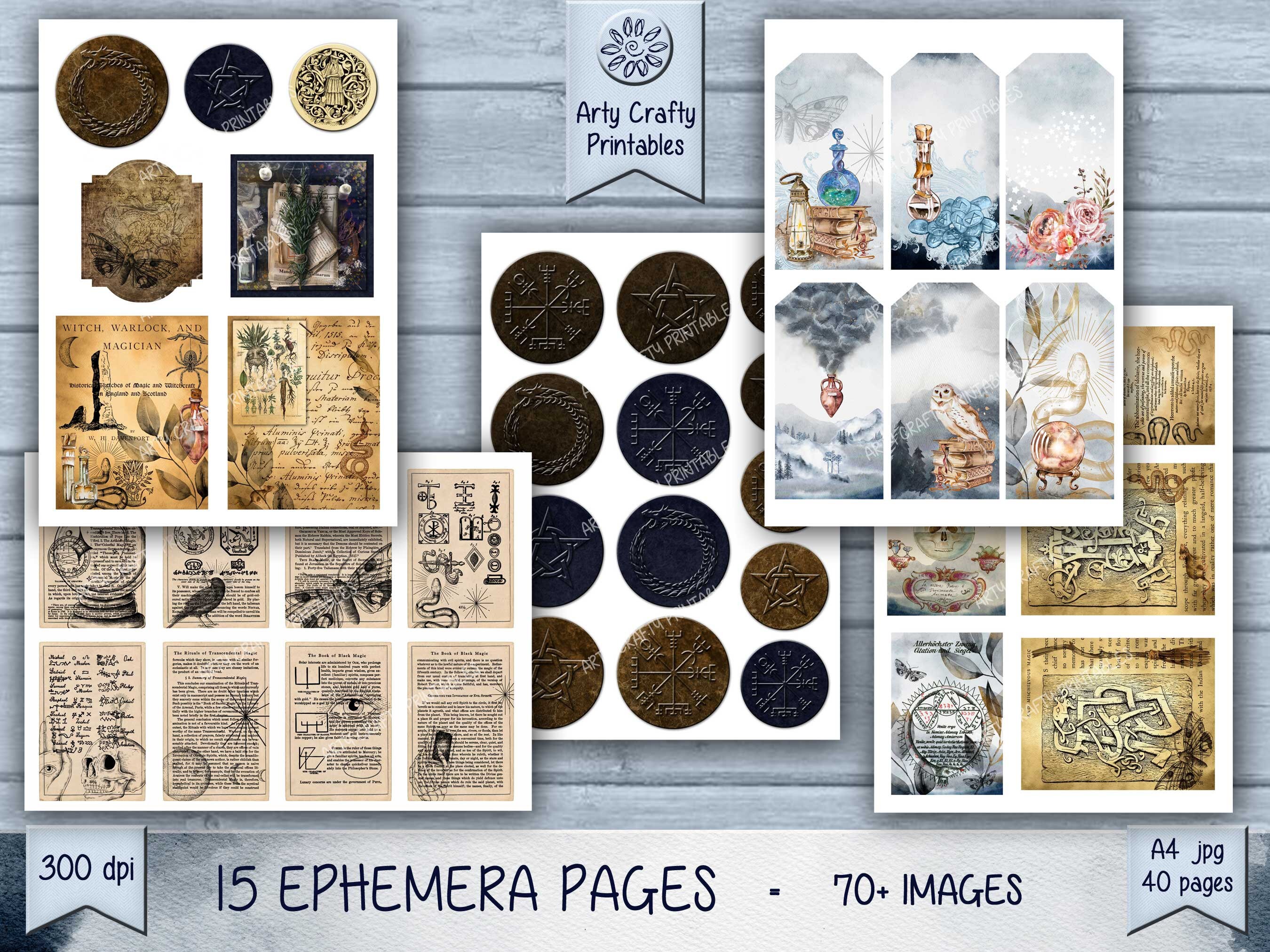 Spellbound 40 Page Junk Journal Printable Kit Wizard Witch - Etsy