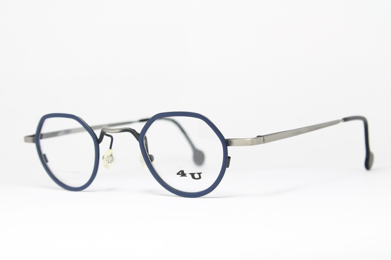 4U 5110 GCO Small Lens Blue Vintage Eyeglasses Frame Glasses Lunettes ...