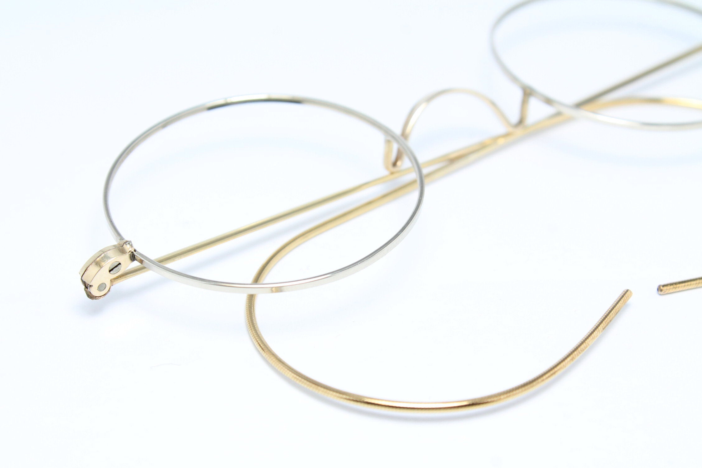Round Glasses 40-22 Bicolor Gold Filled Saddle Bridge Antique ...