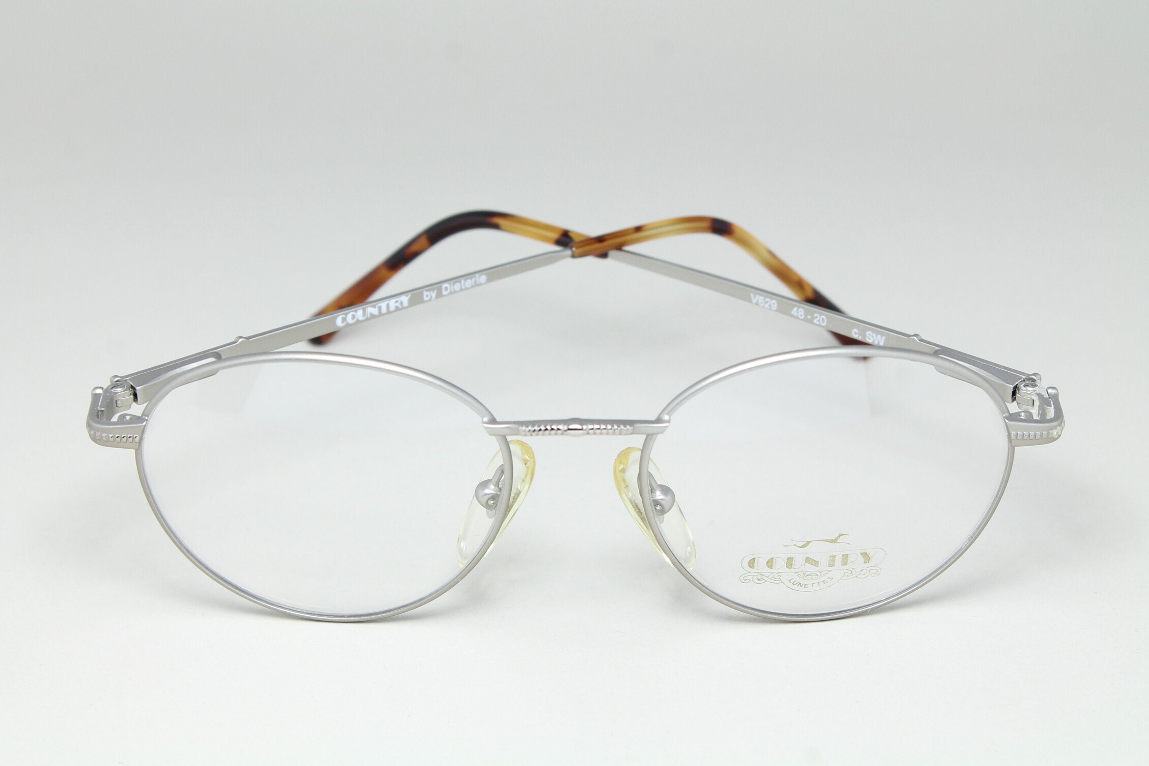 Classic Panto Round COUNTRY V629 SW Silver Rare True Vintage Eyeglasses ...