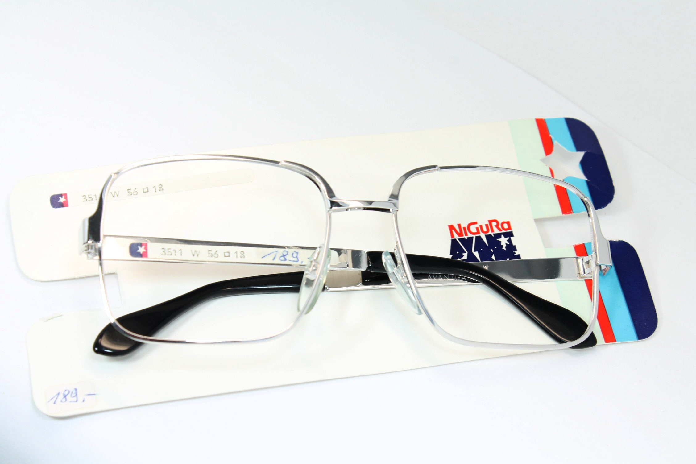 80s German Square Shiny White Gold Plated NIGURA 3511 W Rare True ...