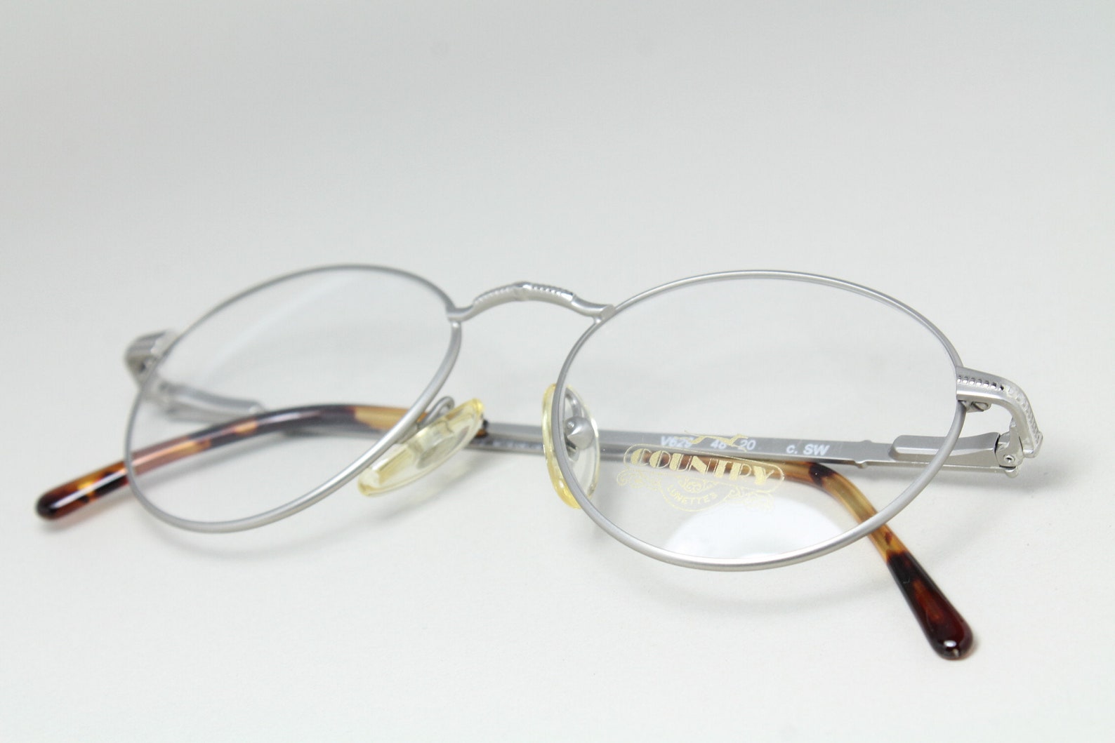 Classic Panto Round COUNTRY V629 SW Silver Rare True Vintage Eyeglasses ...